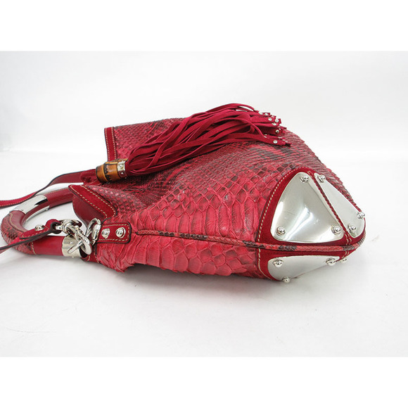 Gucci | Bags | Gucci Indy 2way Bag Python Suede Red | Poshmark